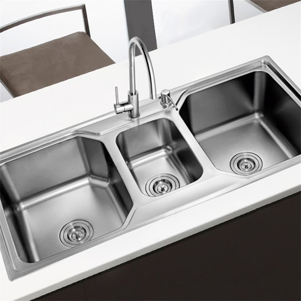 Lavatrastos de Acero Inoxidable 3 Fosas 106 Cm - Prymium - Cemaco