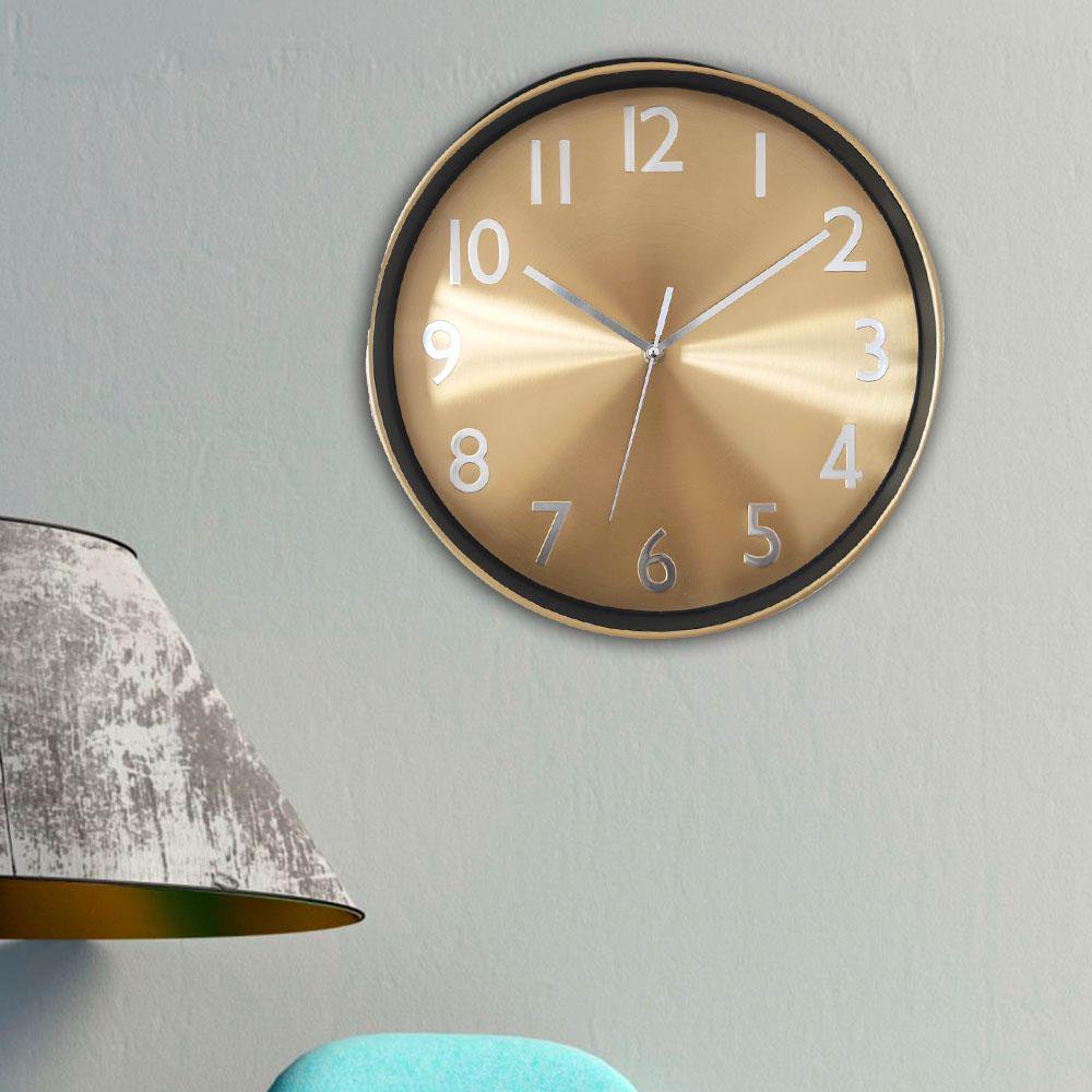 Reloj de Aluminio para Pared Bronce 12 Plg - Cemaco