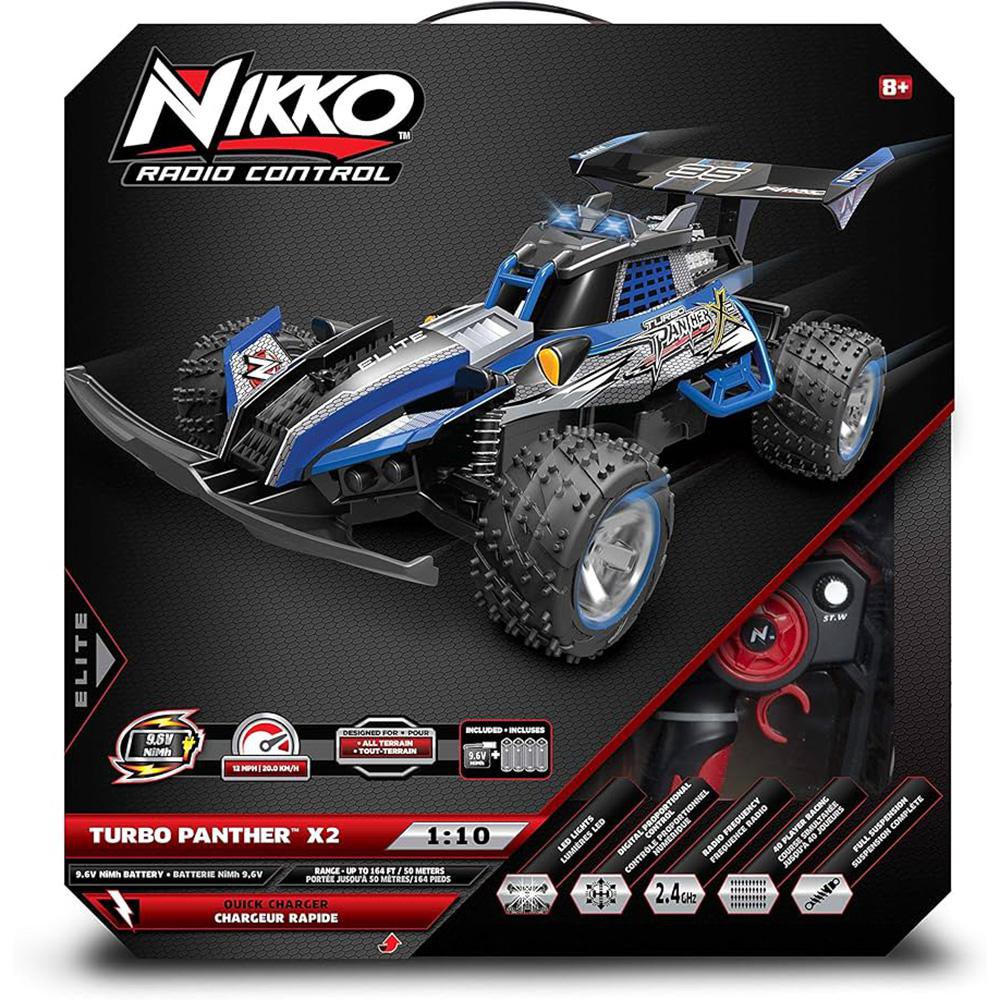 Auto RC Nikko Turbo Panther X2 Azul 1:10 - Cemaco