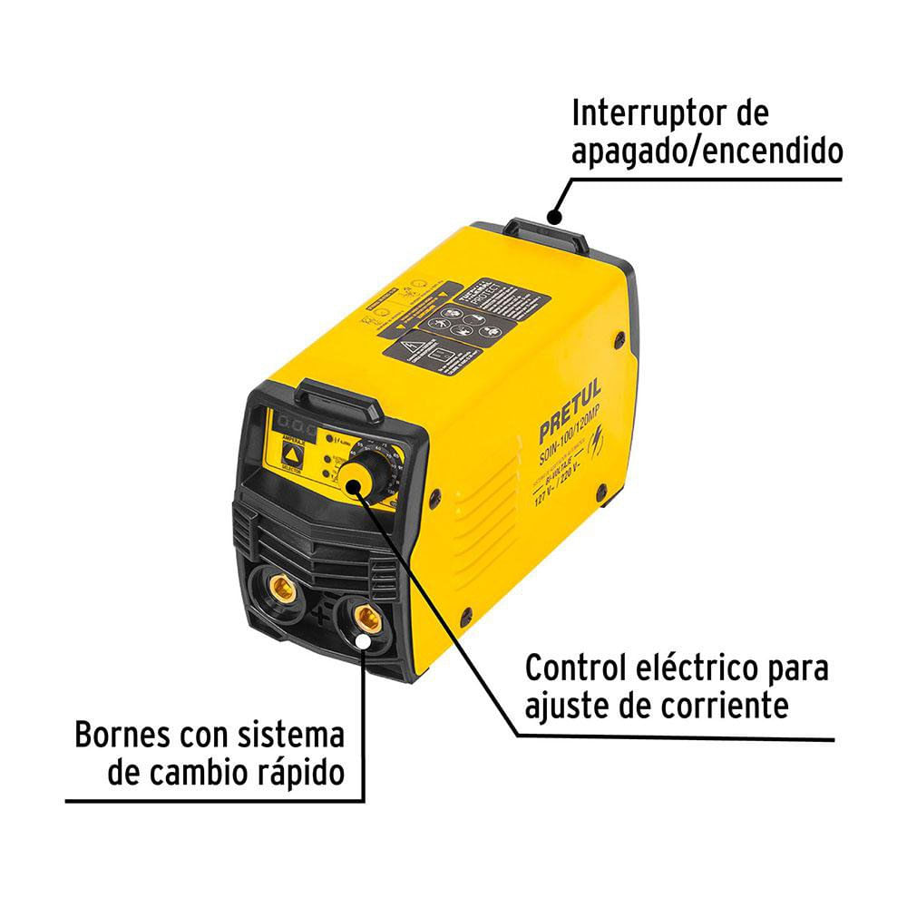 Mini Soldadora Inversora Bi-Voltaje 130/110 Amp - Cemaco