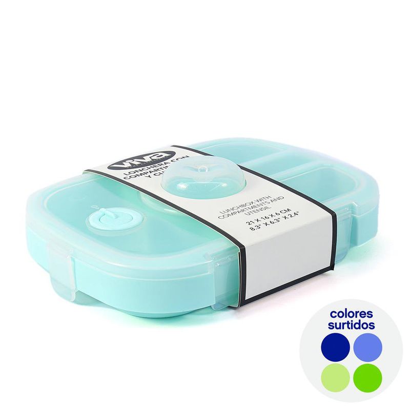 Caja para Lonchera con Compartimientos Colores Surtidos - Cemaco