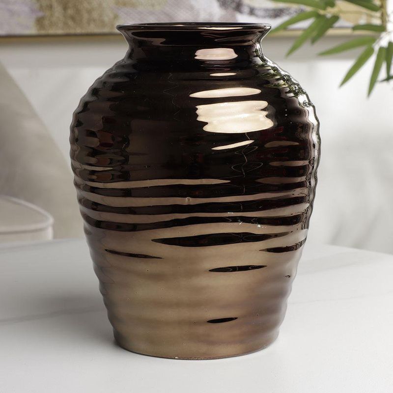 Florero Decorativo Café 17x17x22 Cm - Cemaco