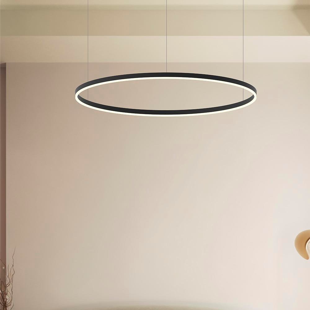 Lámpara Led Circular de Techo Negra - Cemaco