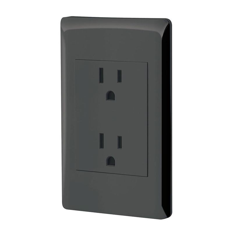 Tomacorriente Doble 3 Módulos Lisboa Negro - Volteck - Cemaco