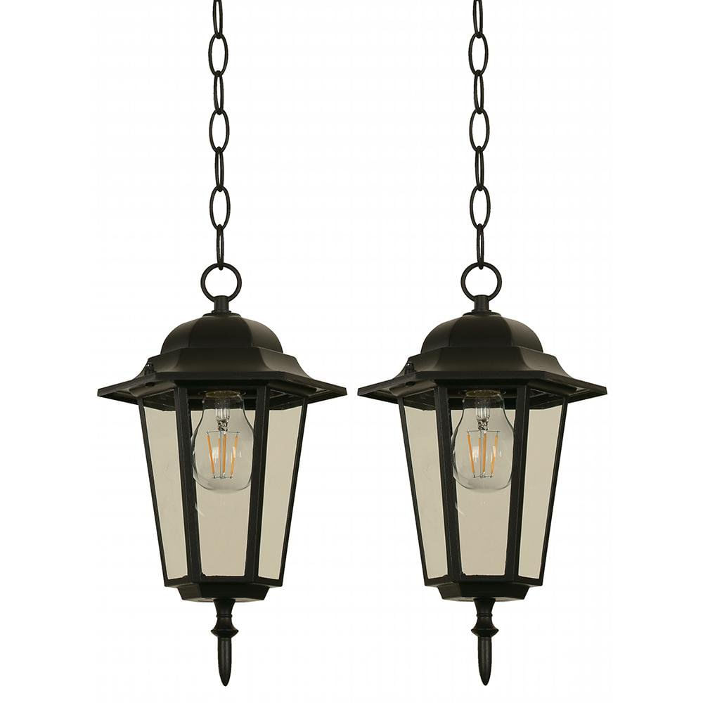 Set de Faroles para Exterior Colgante Negro 2 Pzas - Zlumini - Cemaco