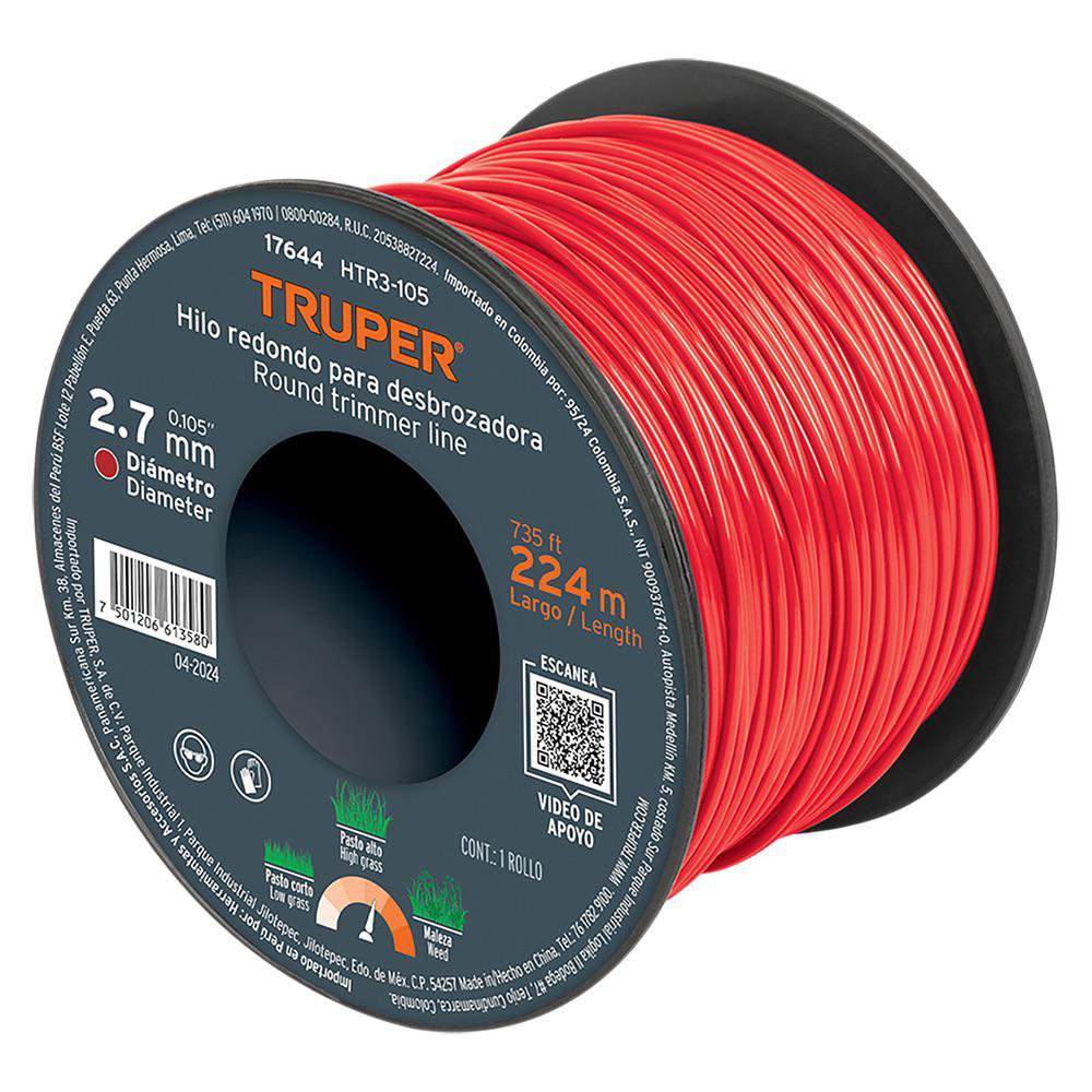 Hilo Redondo En Carrete 2.7X224M - Truper - Cemaco