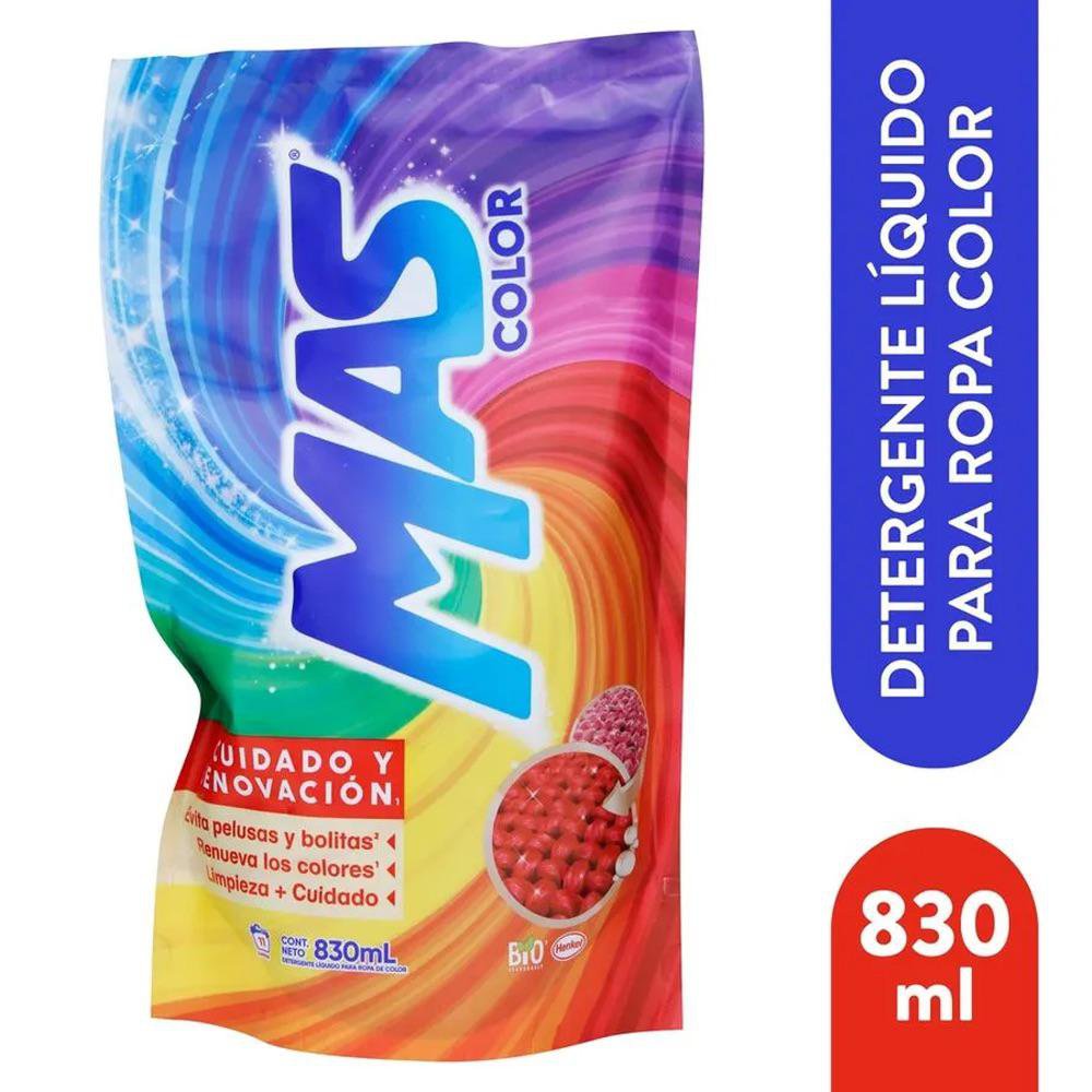 Detergente Líquido Más Color Bolsa 830 ml - Cemaco