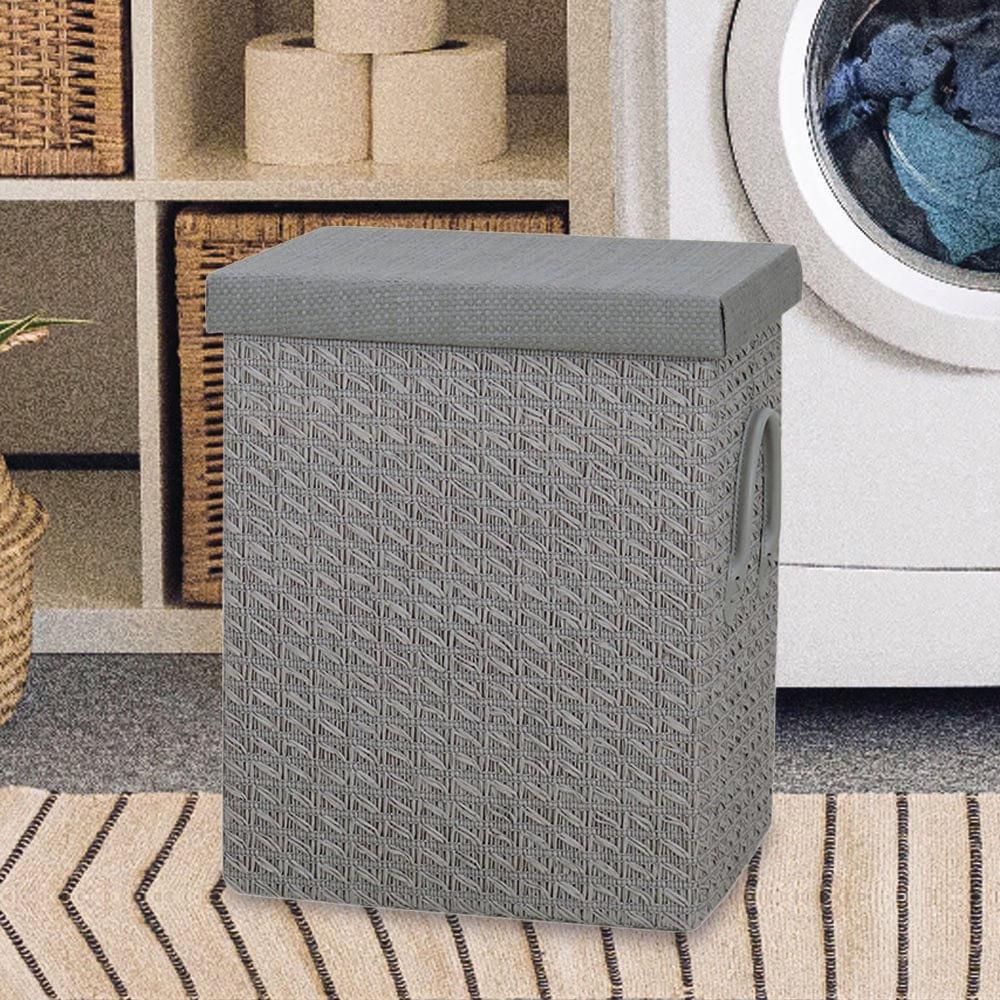 Canasta Gris Rectangular para Ropa - Cemaco