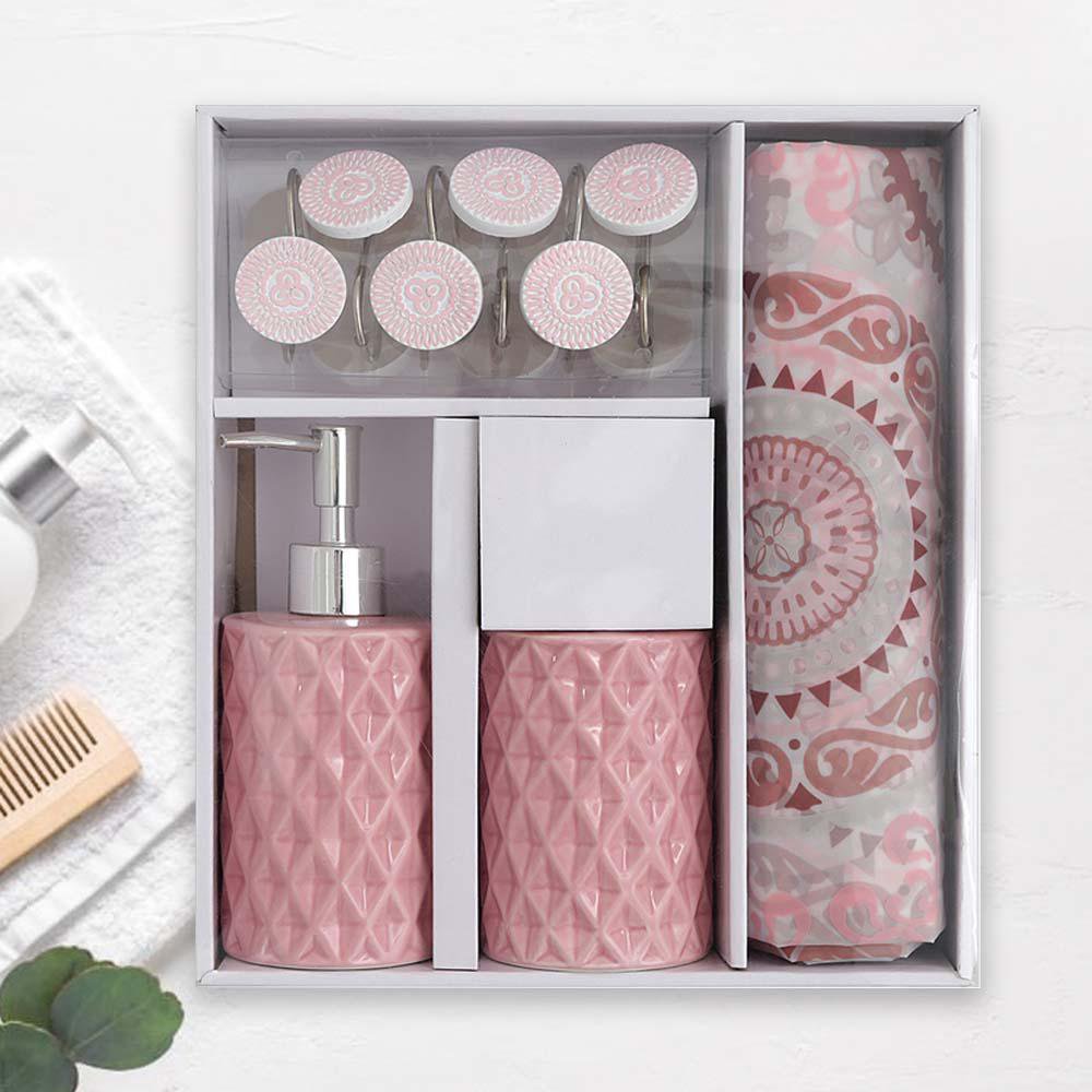 Set de Accesorios para Baño Rosa 15 Pzas - Cemaco