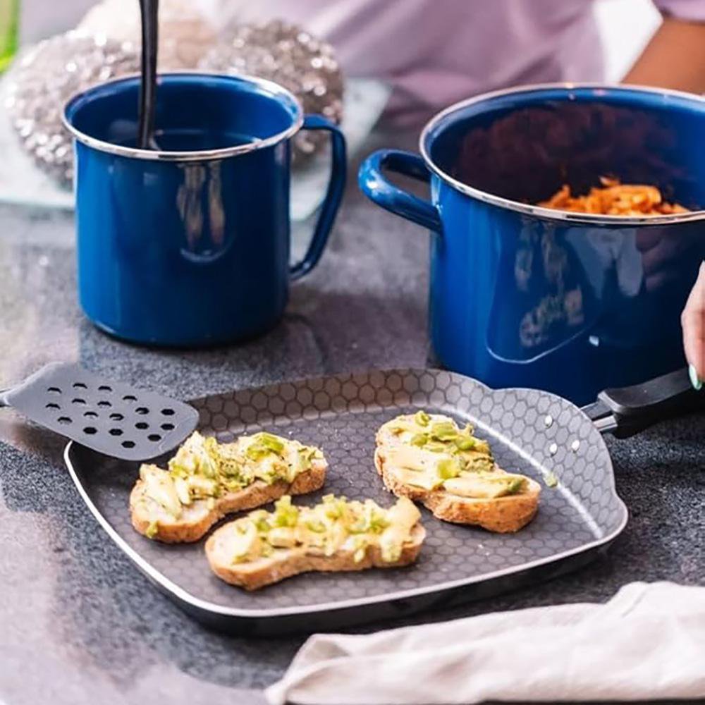 Comal Rectangular Antiadherente Azul - Cemaco