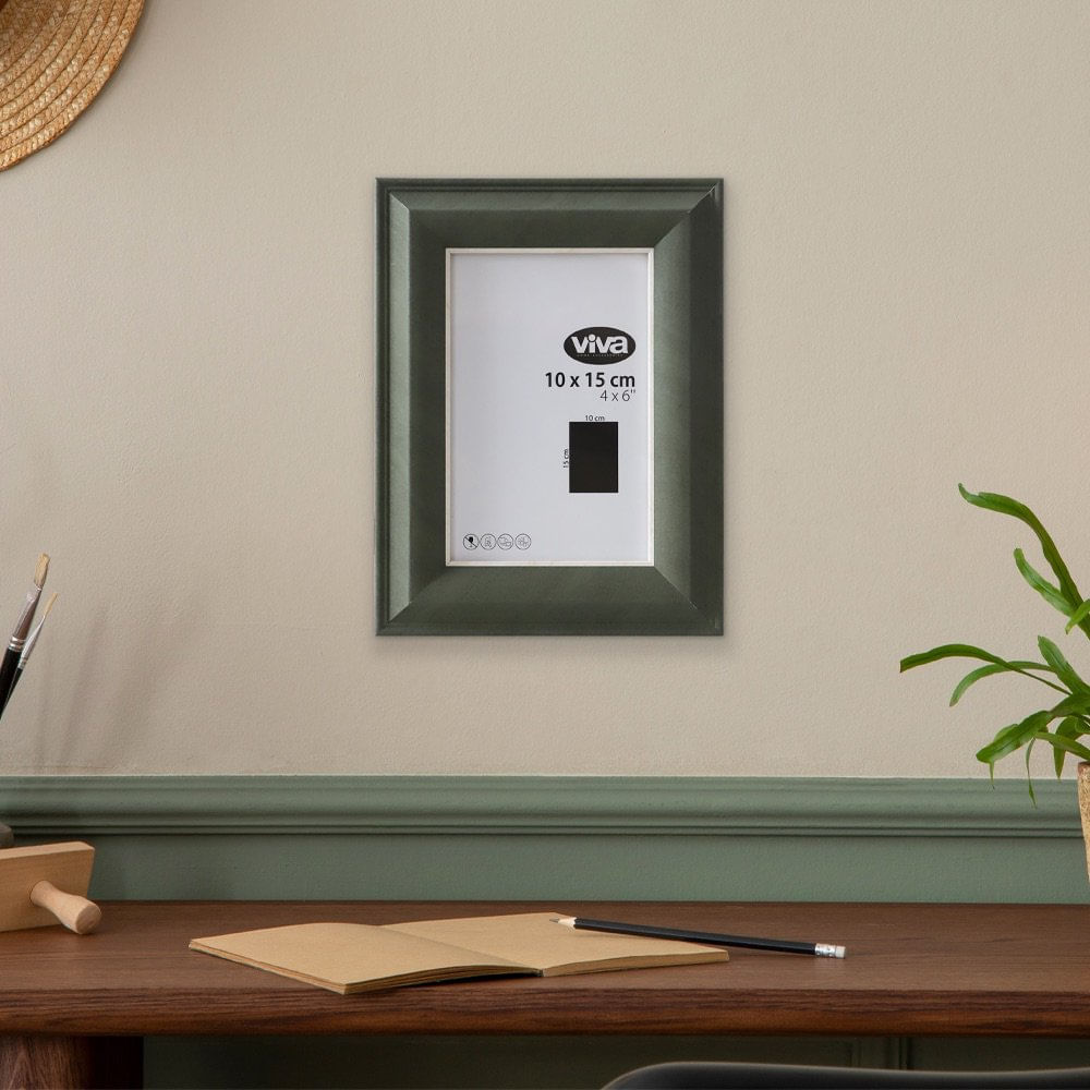 Marco de Fotos Resina Lisa Verde 10x15 Cm - Cemaco