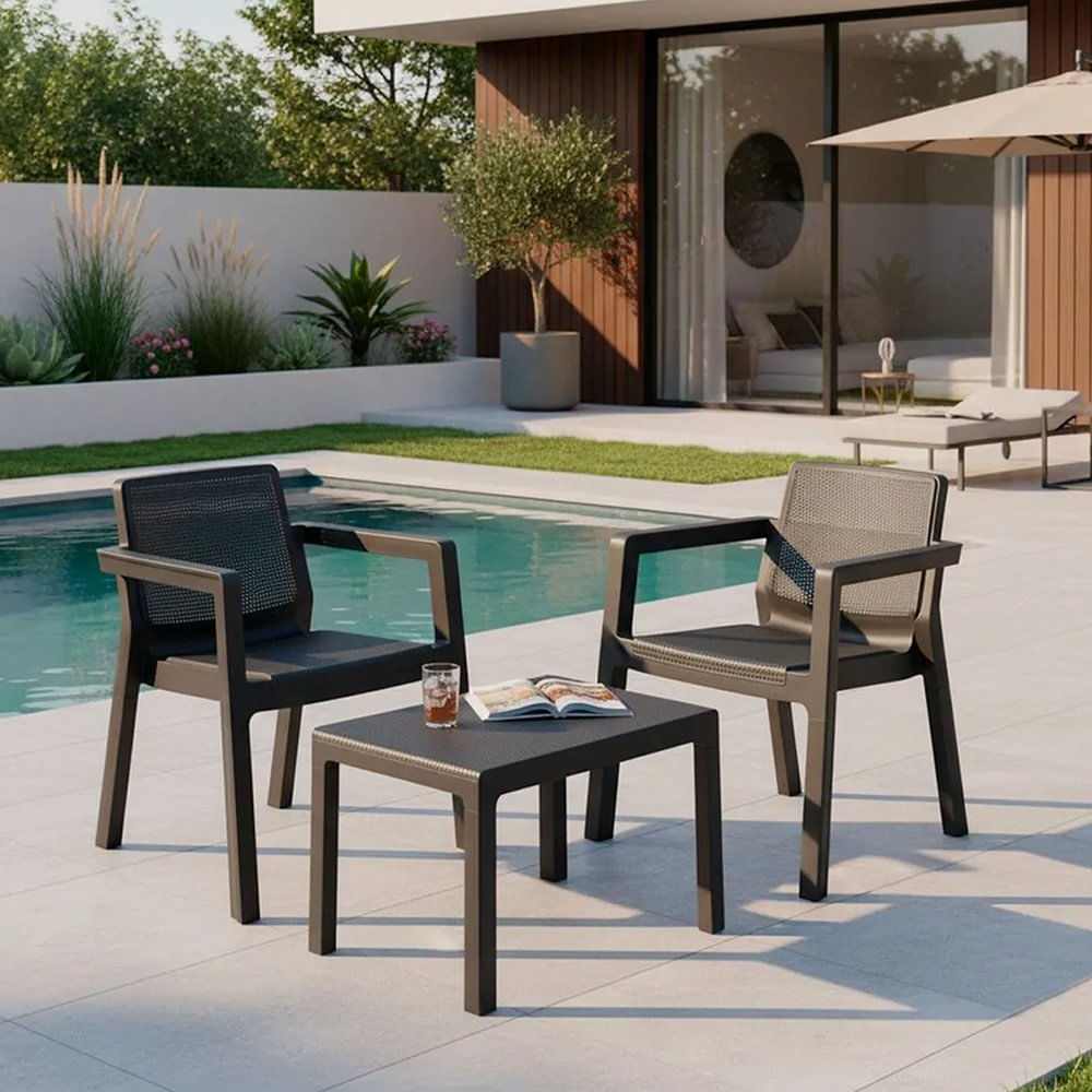 Set de Muebles para Exterior Emilia 3 Pzas Gris - Cemaco