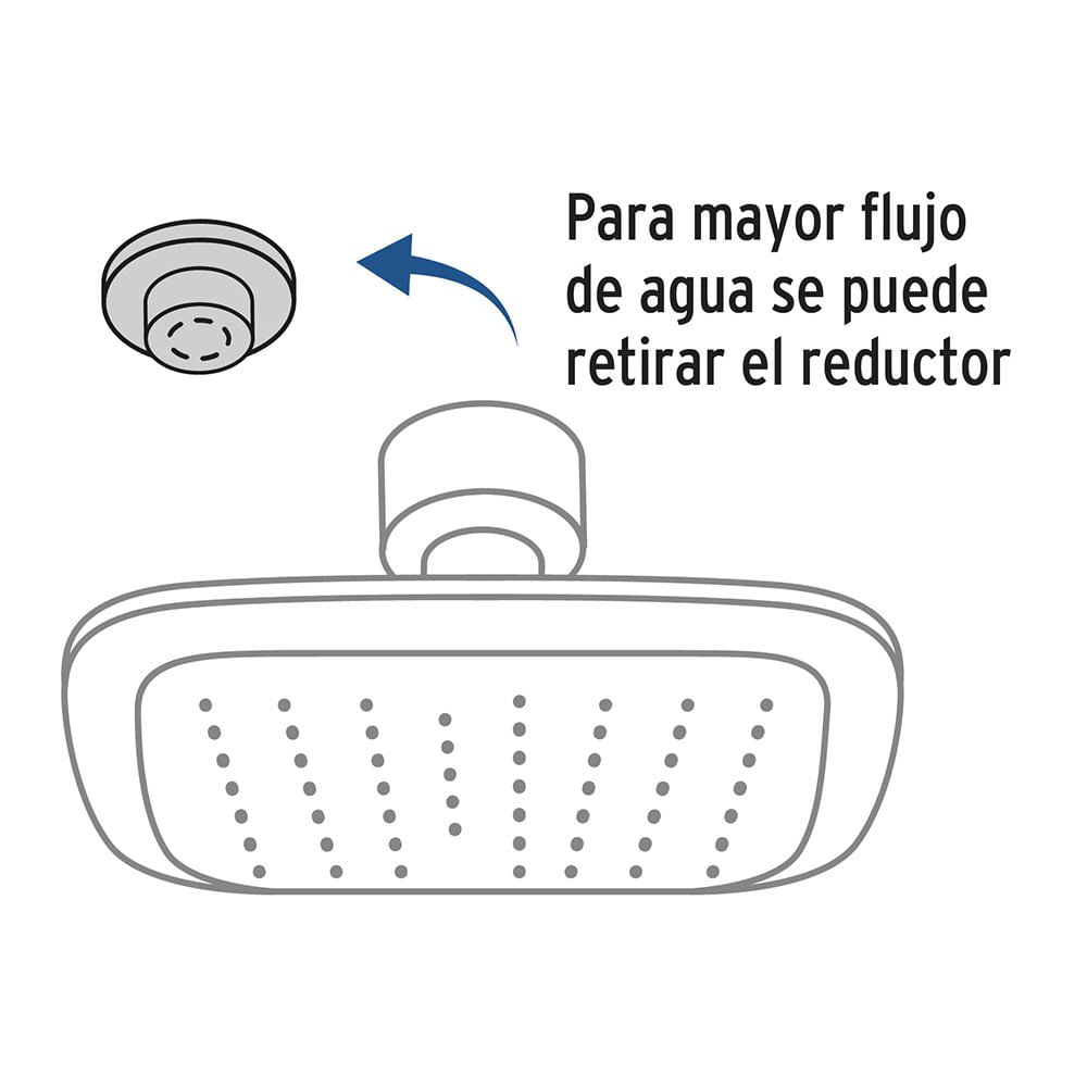 Regadera Cuadrada de ABS Negra con Brazo 3.75 Plg - Cemaco