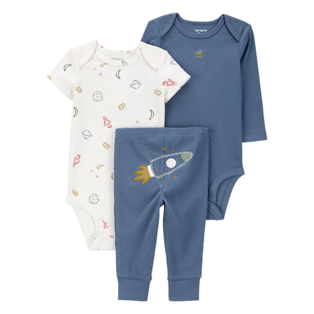 Set de Ropa para Bebé 3 Pzas Estampado Espacial Azul - Varias Tallas ...