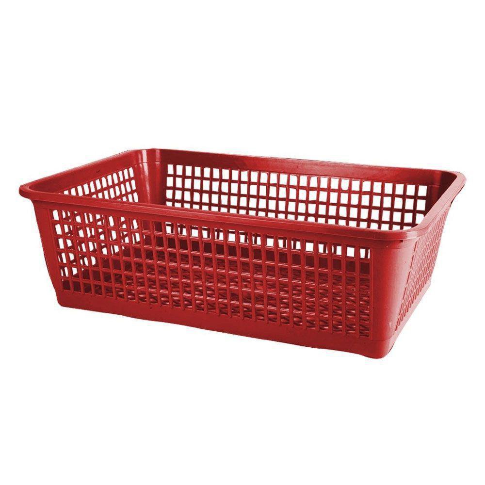 Canasta Rectangular 20Lts Roja - Cemaco