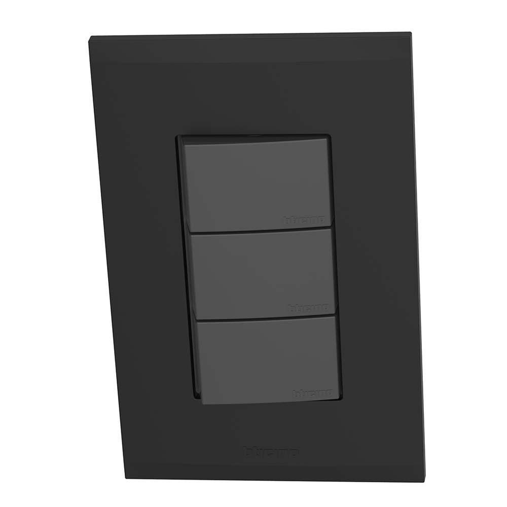 Interruptor 3 Vías Triple Negro - Bticino - Cemaco