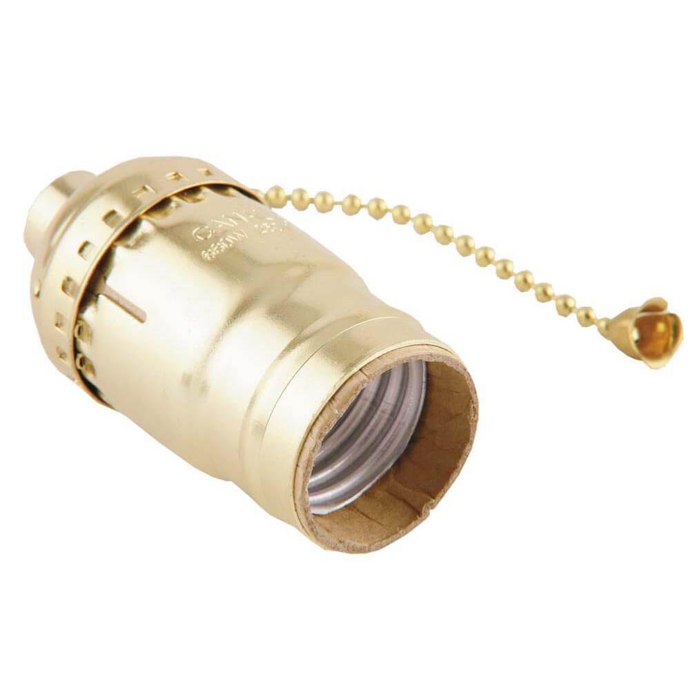 Socket E27 De Metal Cadena Dorado - Eagle Electric (Centro Am - Cemaco
