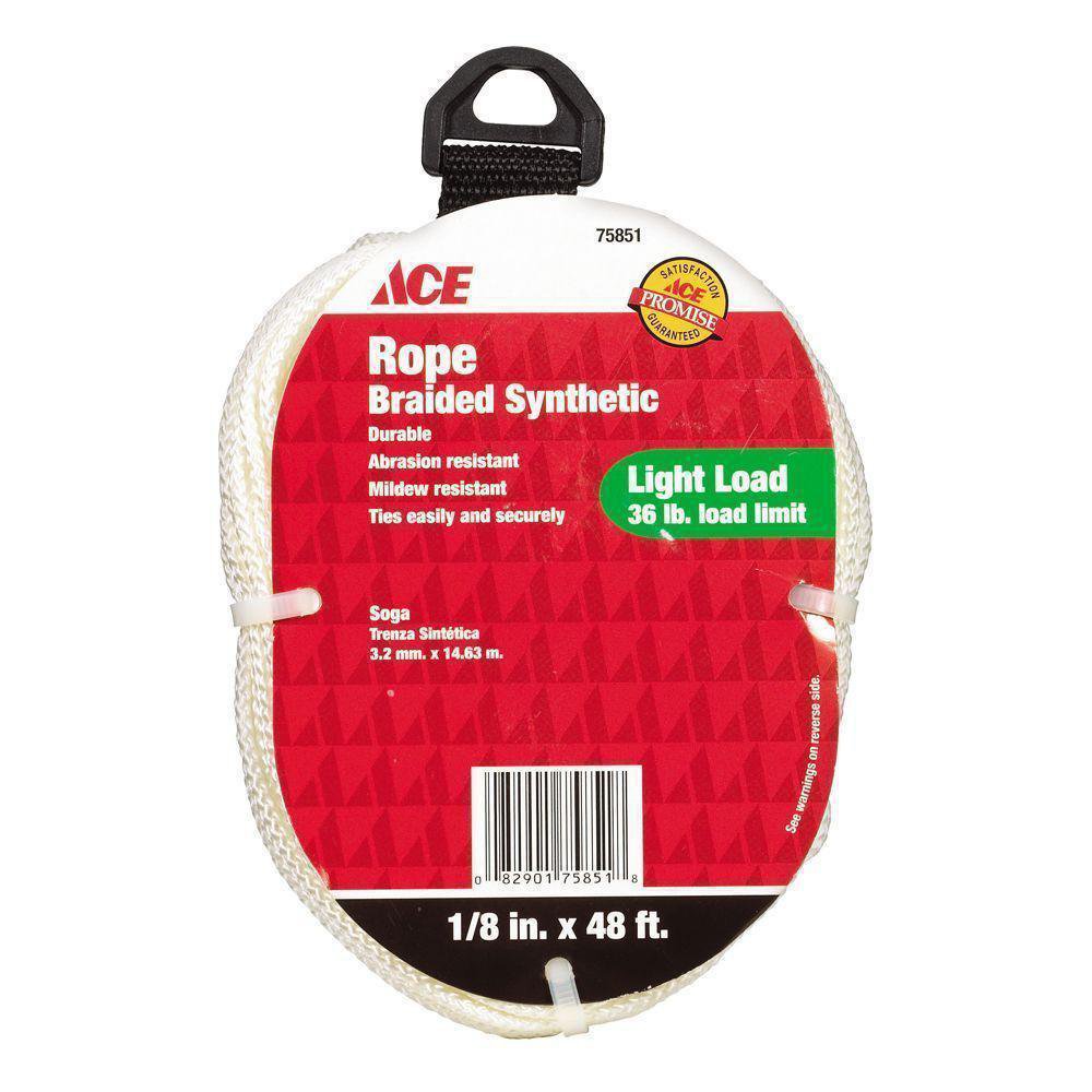 Lazo Nylon 1/8X48 Trenzado Blanco - Ace - Cemaco