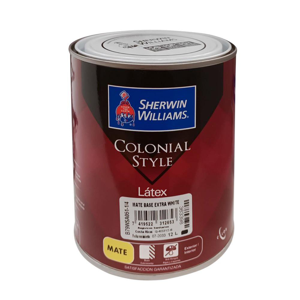 Colonial Extra White Mate 1/4 Galon - Sherwin Williams - Cemaco