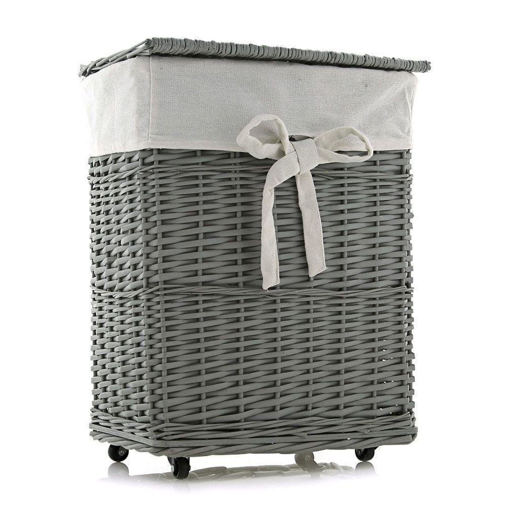 Canastas para Lavandería Rectangular con Rodos 49x40x29 Cm - Viva - Cemaco