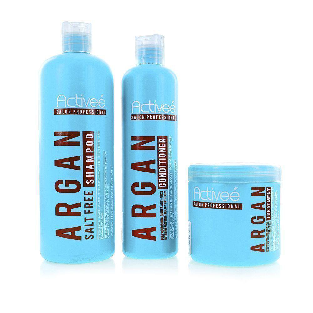 3 Pack Argan Shampoo + Acondicionador + Tratamiento - Activeé - Cemaco