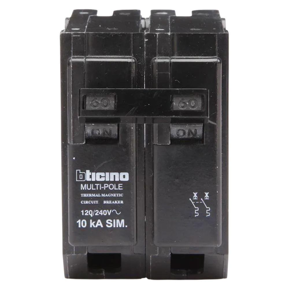 Flipón De 2 Polos 60A 120/240V - Bticino - Cemaco