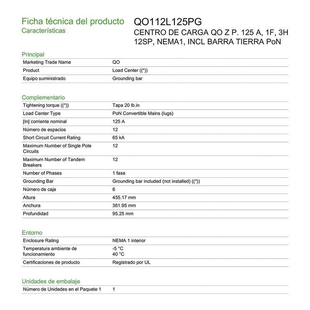 Caja Centro de Carga de Aluminio de 12 Polos - Cemaco