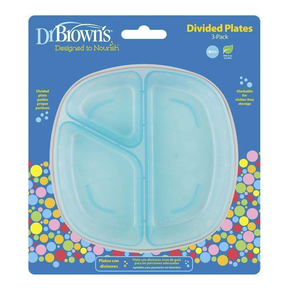 Set Platos Con Divisiones 3 Unidades - Dr. Browns - Cemaco
