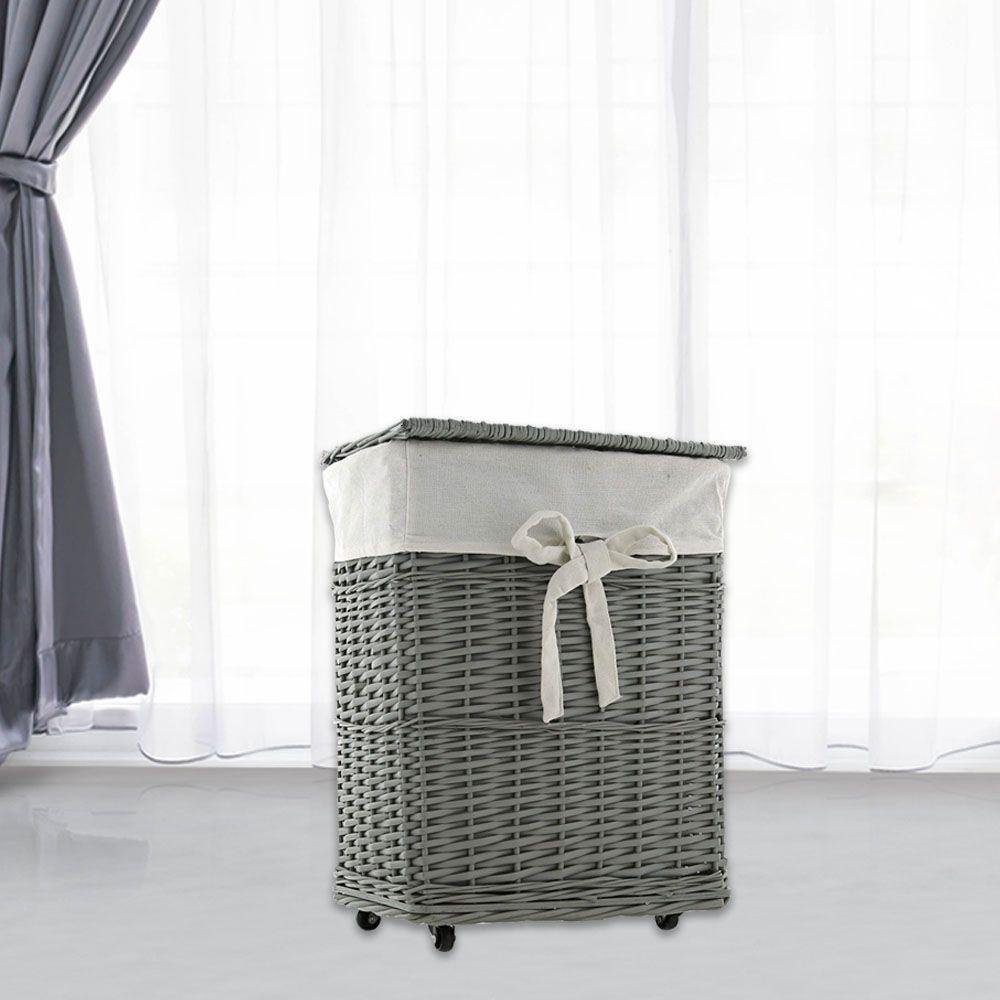 Canastas para Lavandería Rectangular con Rodos 49x40x29 Cm - Viva - Cemaco