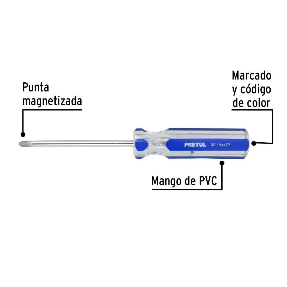 Destornilldaor De Cruz 1/4 plg Pvc - Pretul Varios Tamaños - Cemaco