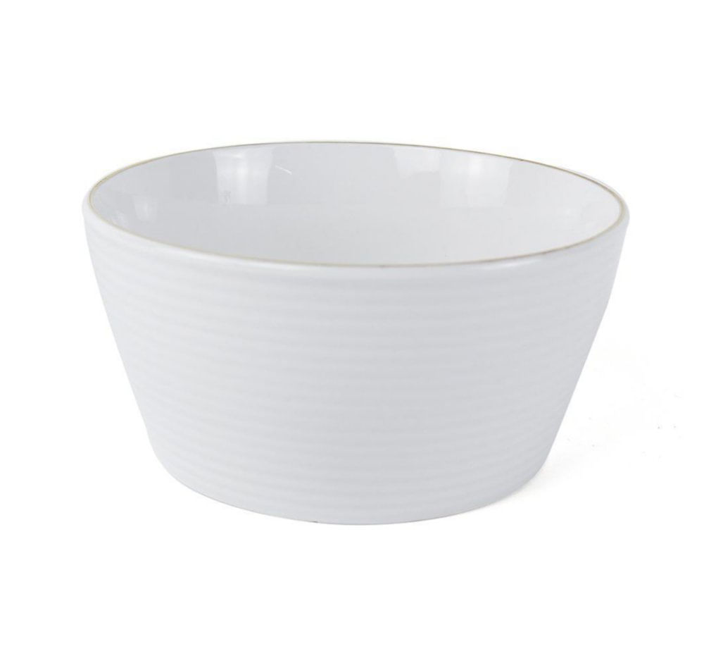 Bowl Blanco Con Borde Dorado 6 Plg - Toscana - Cemaco