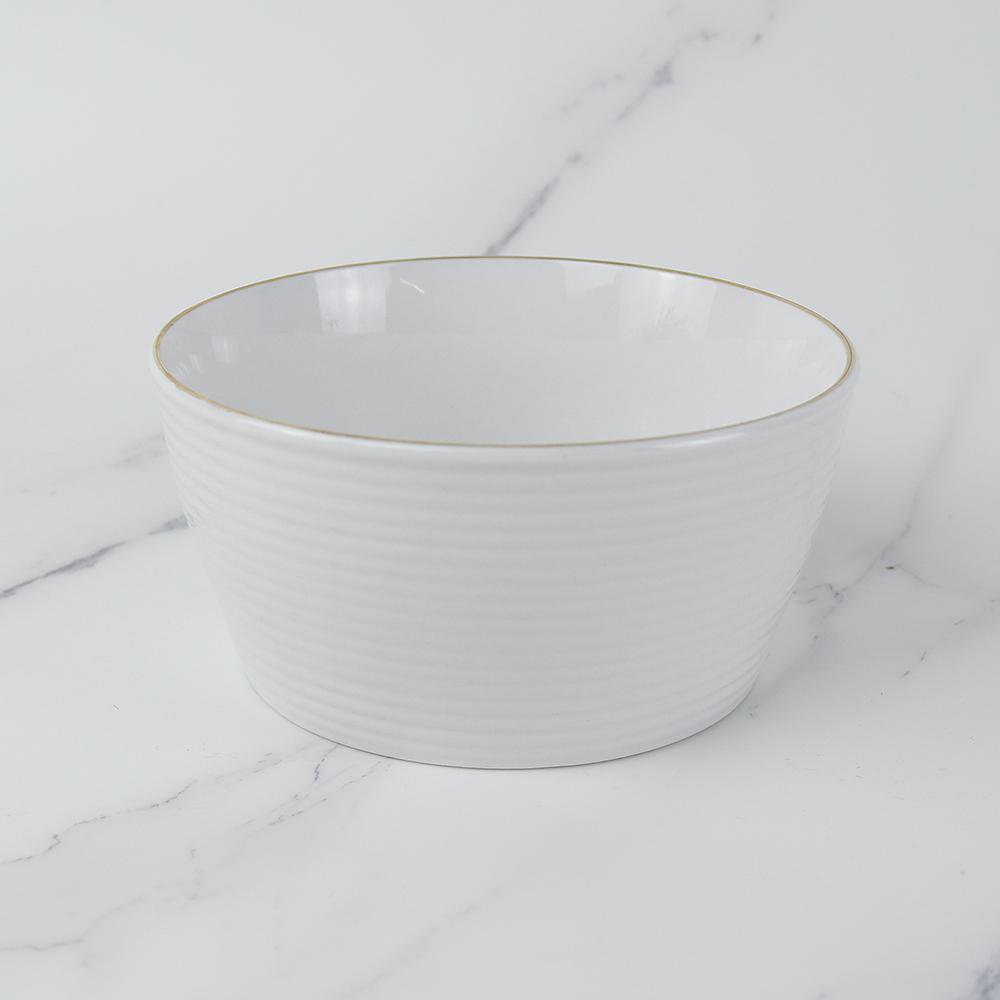 Bowl Blanco Con Borde Dorado 6 Plg - Toscana - Cemaco