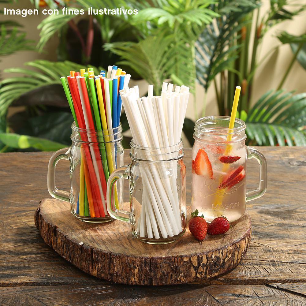 Pajilla Biodegradable Multicolor 50U - Nat-bio - Cemaco