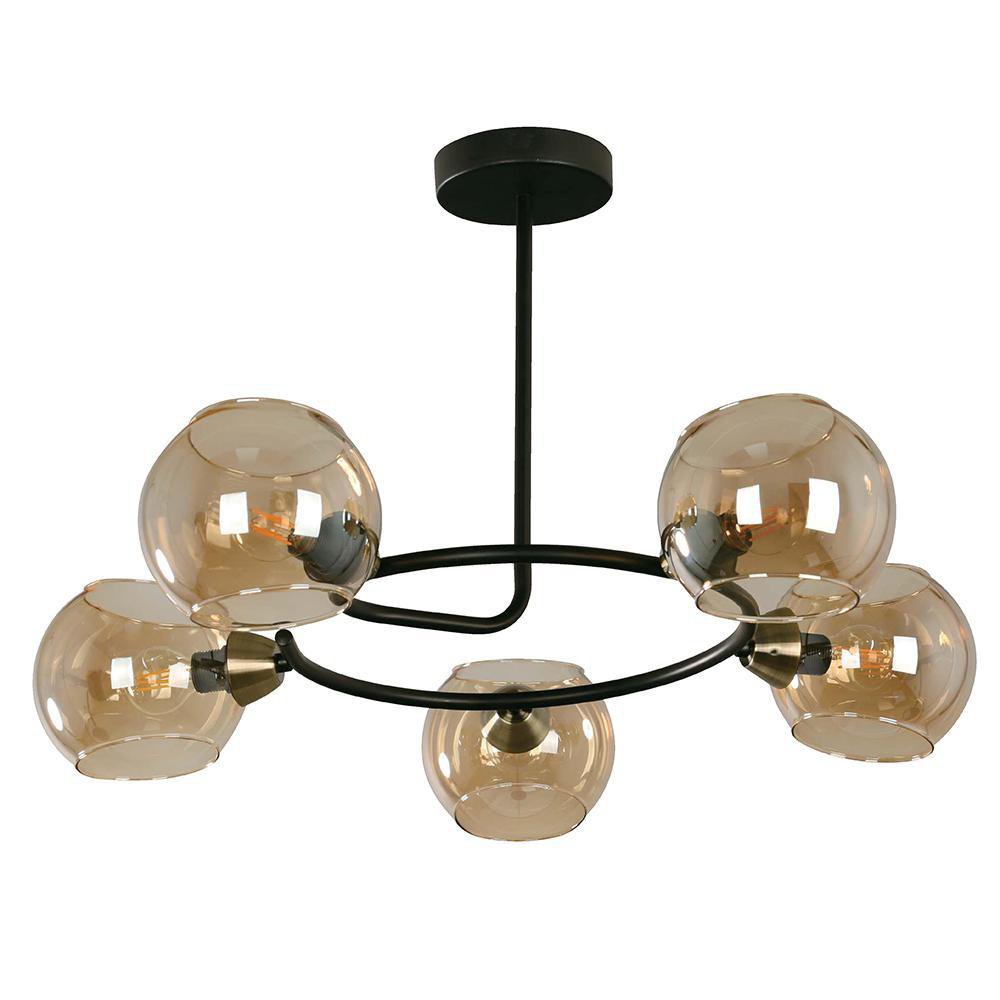 Lámpara Colgante Negra Y Bronce De 5 Luces 40 W - Z - Cemaco