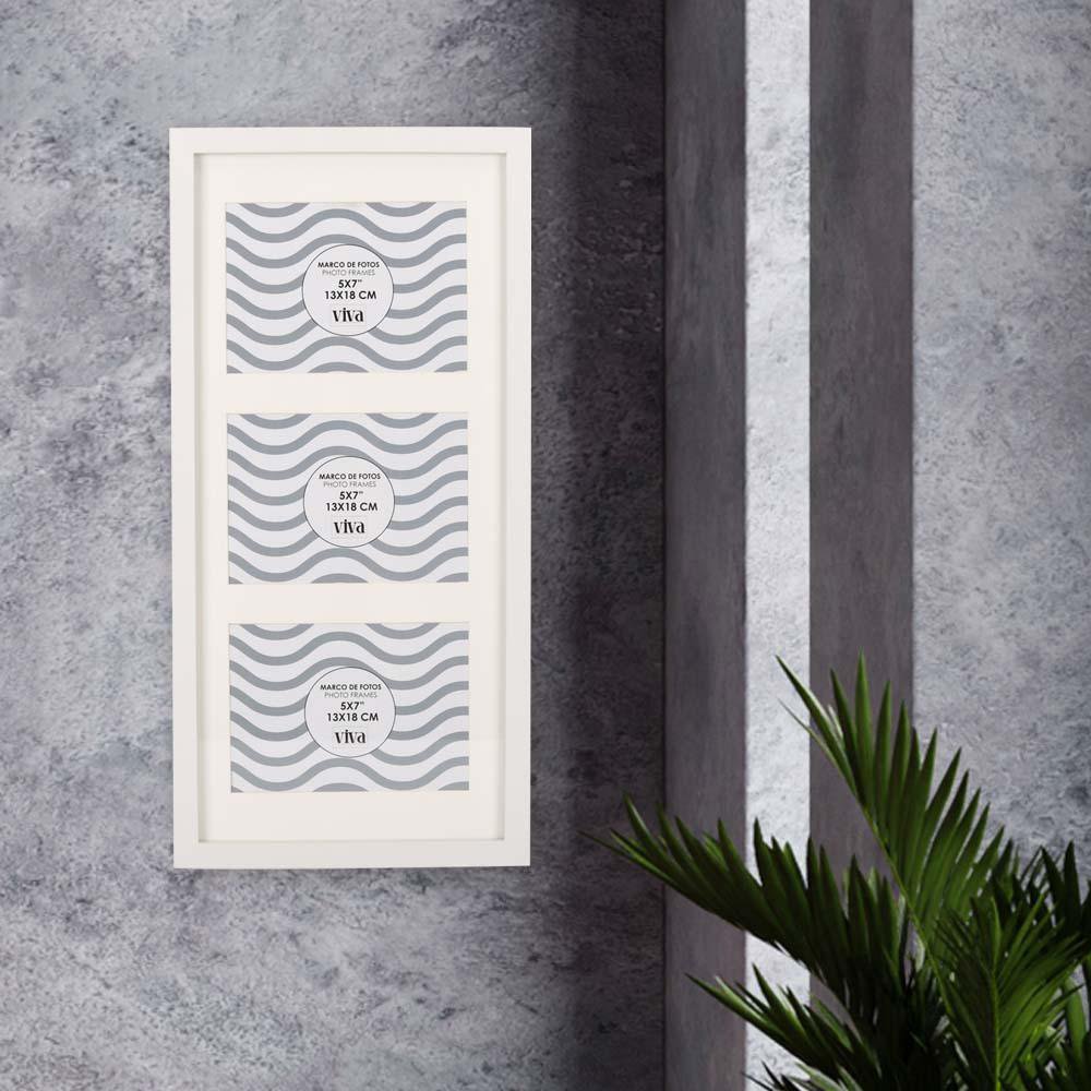 Marco para 3 Fotos 5x7 Plg Blanco - Cemaco