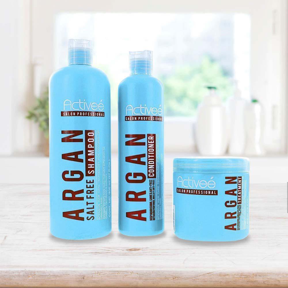 3 Pack Argan Shampoo + Acondicionador + Tratamiento - Activeé - Cemaco