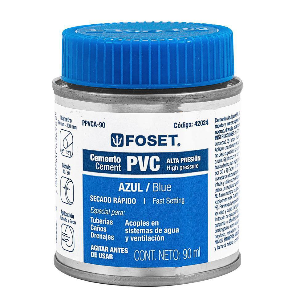 Cemento De Contacto Azul Para PVC - Foset Varias Capacidades - Cemaco