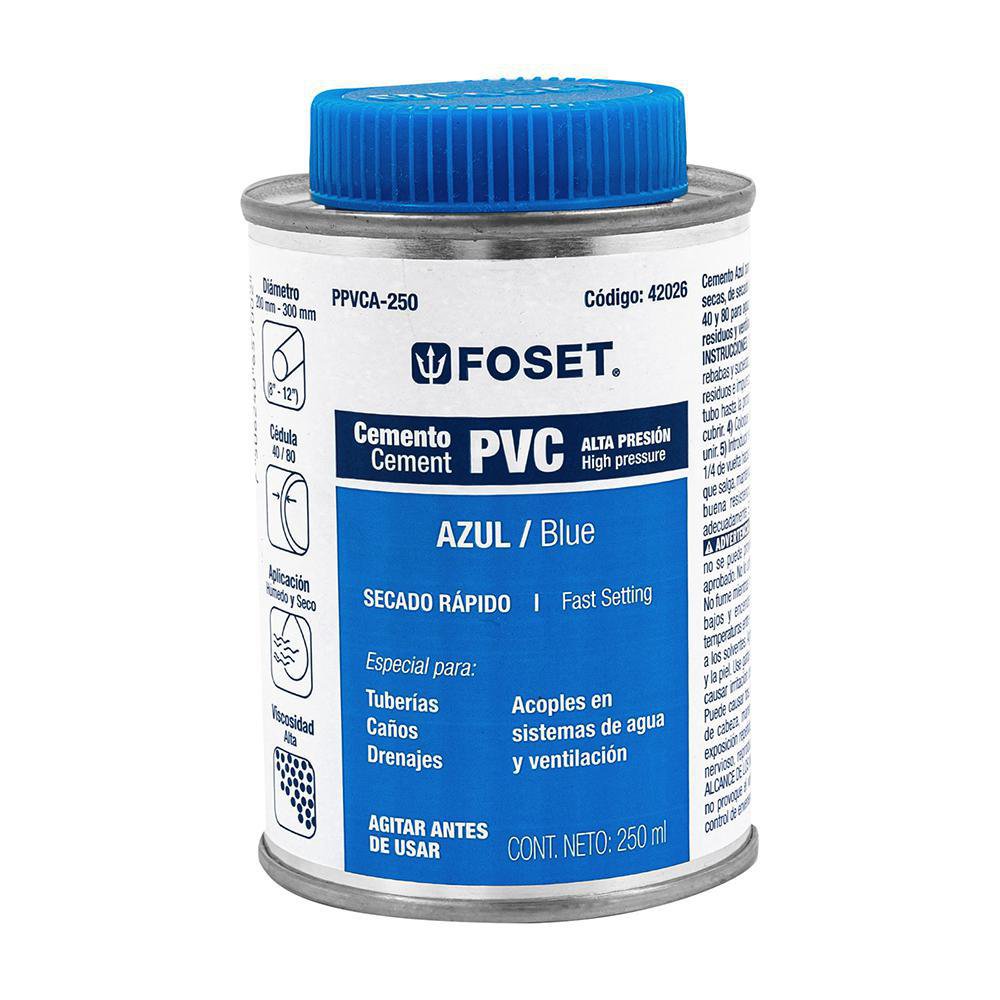 Cemento De Contacto Azul Para PVC - Foset Varias Capacidades - Cemaco