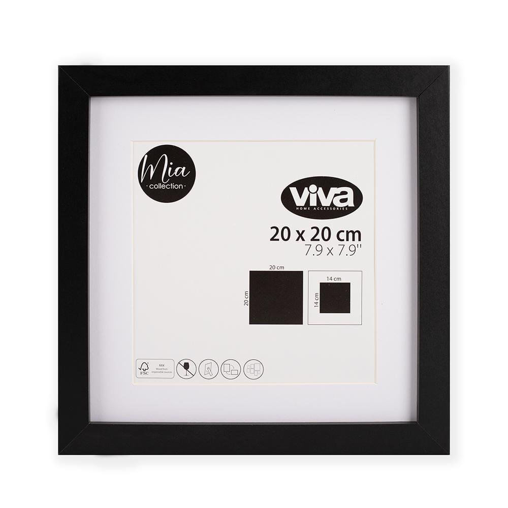 Marco Para Foto Negro 20 X 20 Cm - Viva - Cemaco