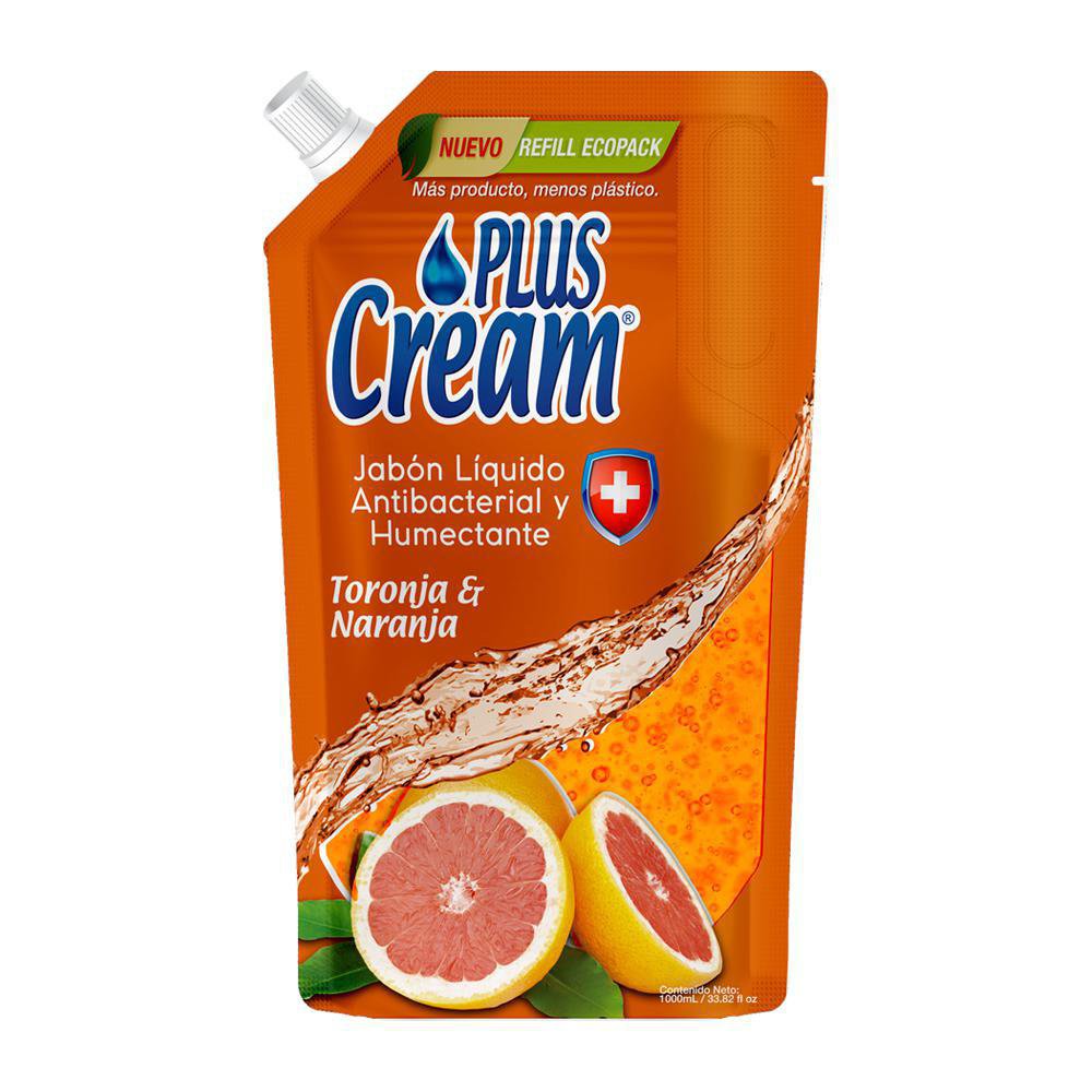 Jabón Líquido Toronja Y Naranja Dp De 1 Lt - Plus Cream - Cemaco