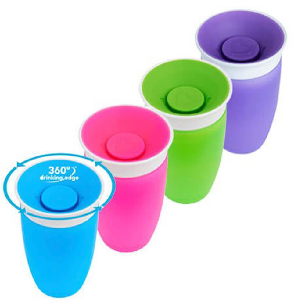 Vaso Entrenador Con Tapa Miracle 360° Morado - Munchkin - Cemaco