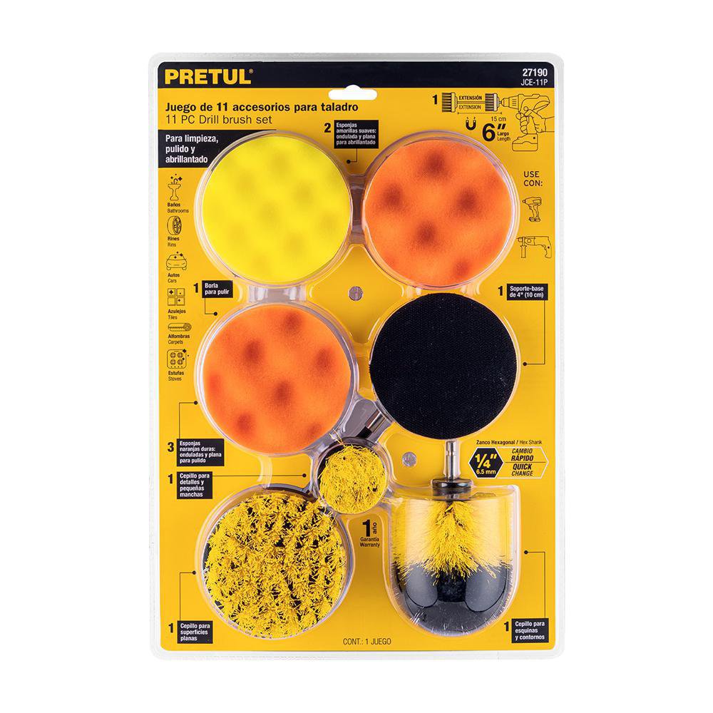 Set de 11 Accesorios de Limpieza y Pulido para Taladro - Cemaco
