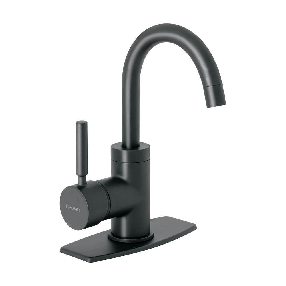 Monomando Corto para Lavabo Túbig Negro Mate - Foset - Cemaco