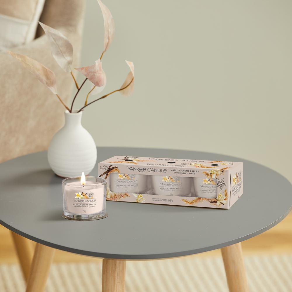 Set De Velas Vanilla Creme Brulee 3 Pzas - Yankee Candle - Cemaco