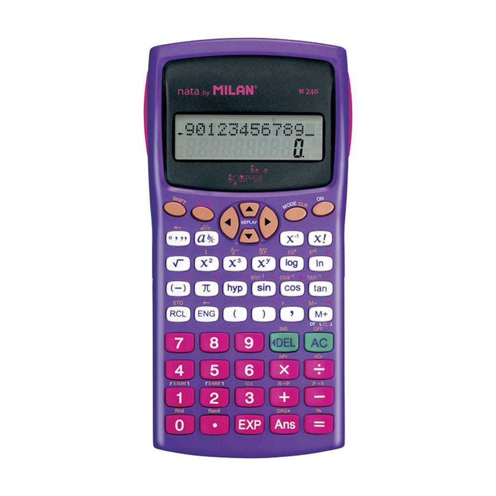 Calculadora Científica Morada 240 Funciones Modelo 8866 - Milan - Cemaco