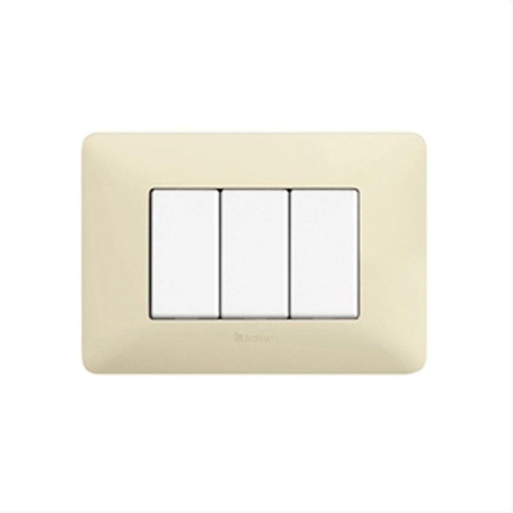 Placa 3 Módulos Matix - Bticino Varios Colores - Cemaco