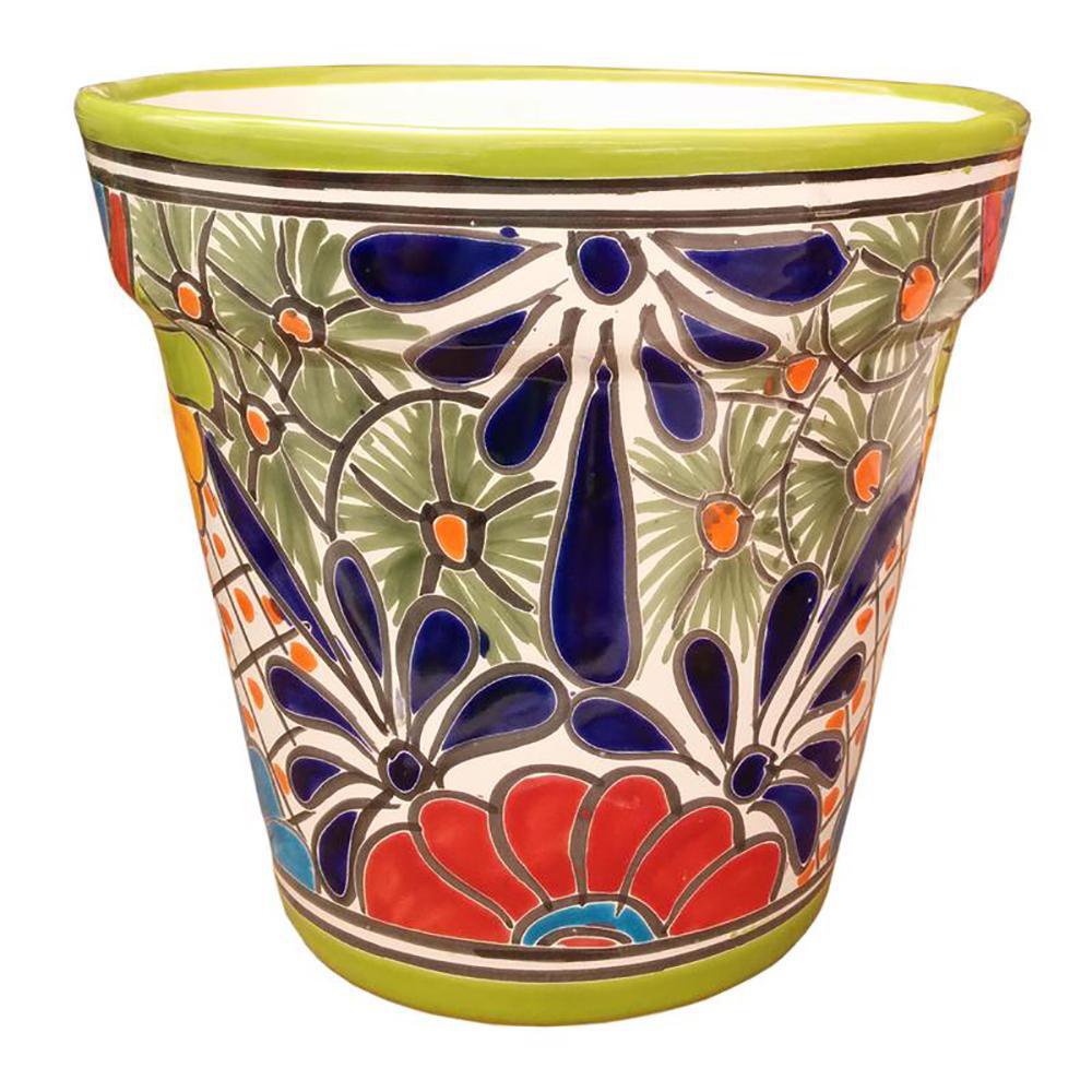 Maceta De Cerámica Diseño Flores 5.5x5 Plg - Avera - Cemaco