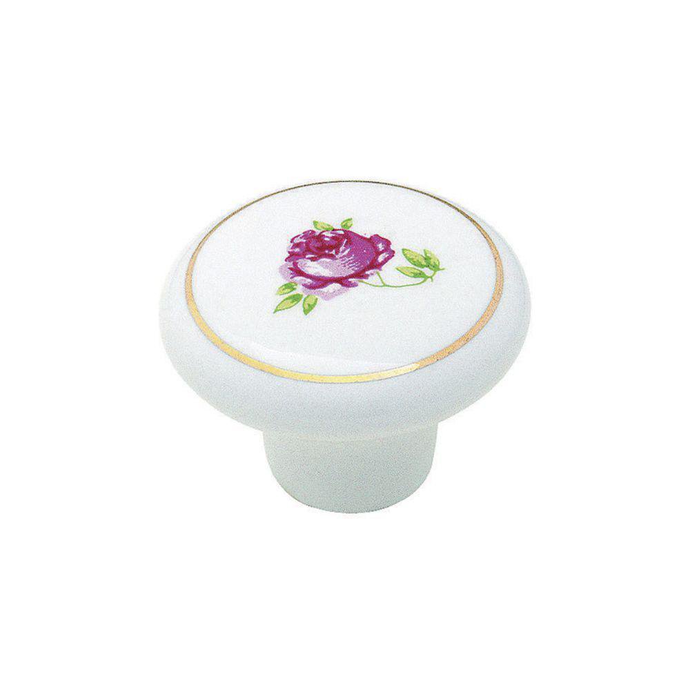 Halador Siseño Botón De Cerámica Blanco - Amerock - Cemaco