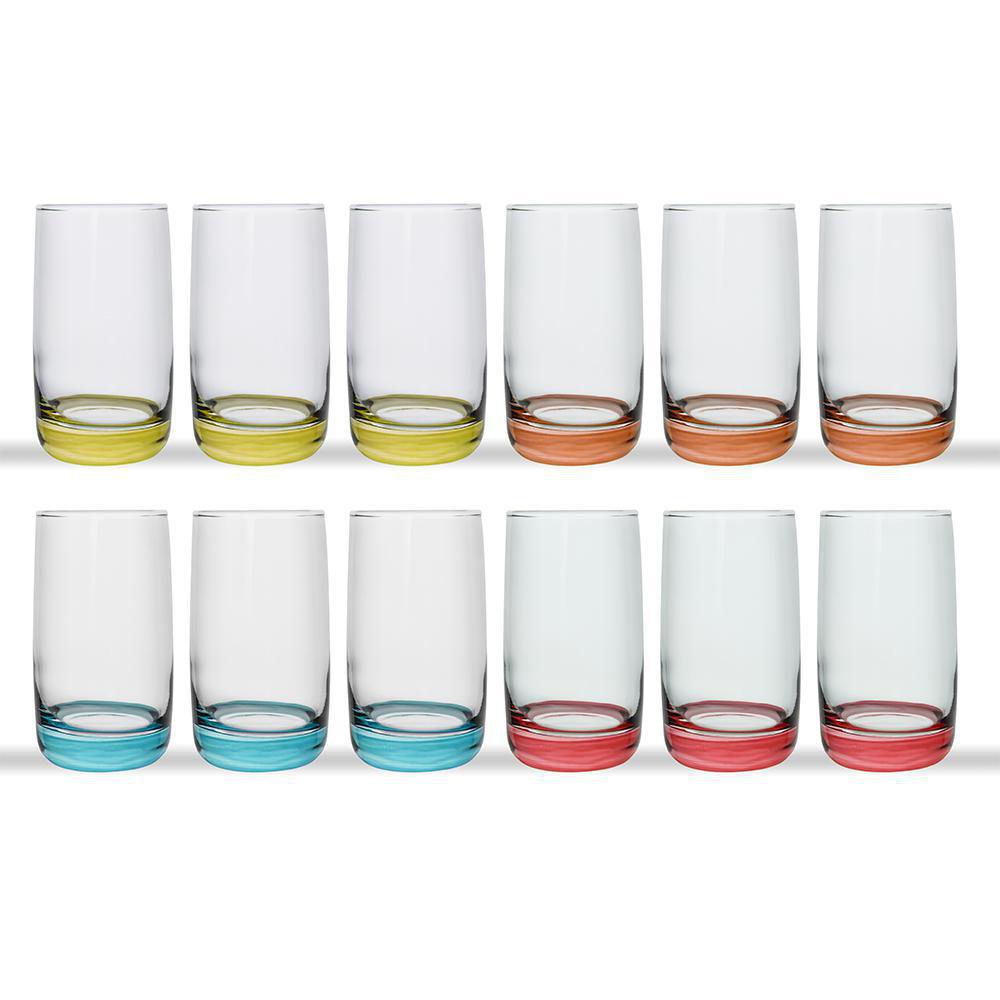 Set De Vasos Fondo De Color 12 Pzas - Toscana - Cemaco