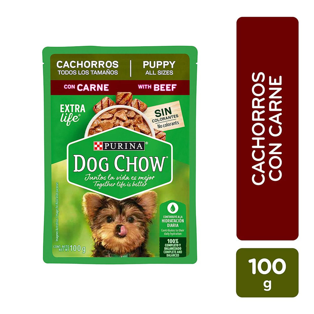 Sobre De Alimento Para Perro Cachorro Con Carne 100 G - Dog Chow - Cemaco